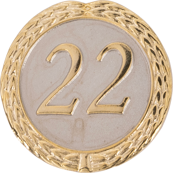 Auflage mit Schriftzug 22 Jahre silber/gold » kaufen bei Pokalprofi.de